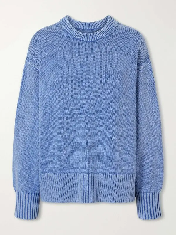 Guest In Residence Sunwash Cozy Cotton And Cashmere-blend Sweater - Blue