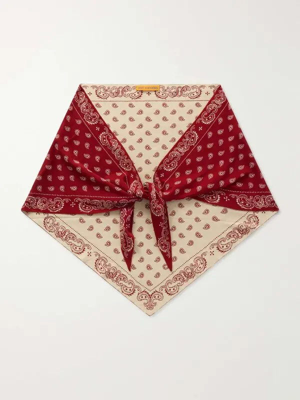 Guest In Residence The Wild Rag Cotton And Silk-blend Jacquard Scarf - Red