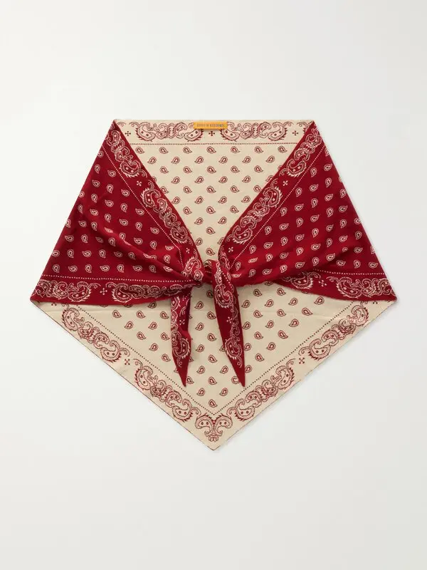 Guest In Residence The Wild Rag Cotton And Silk-blend Jacquard Scarf - Red
