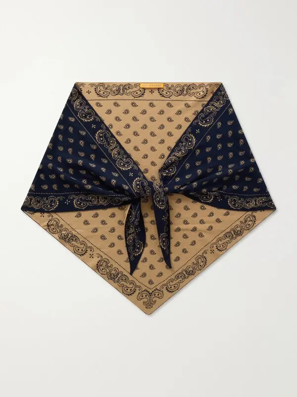 Guest In Residence The Wild Rag Cotton And Silk-blend Jacquard Scarf - Blue