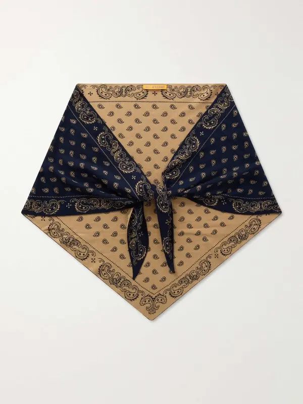 Guest In Residence The Wild Rag Cotton And Silk-blend Jacquard Scarf - Navy