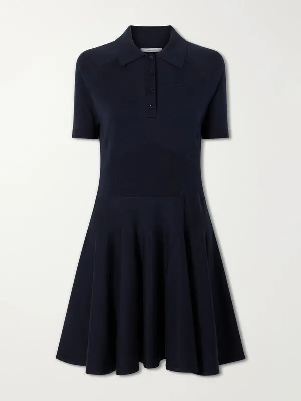 Givenchy Ribbed Cotton-blend Polo Dress - Blue