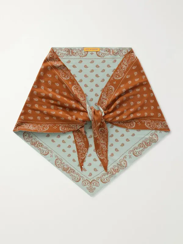 Guest In Residence The Wild Rag Cotton And Silk-blend Jacquard Scarf - Green