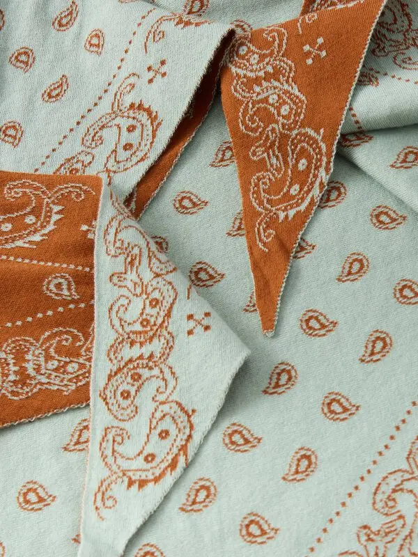 Guest In Residence The Wild Rag Cotton And Silk-blend Jacquard Scarf - Green