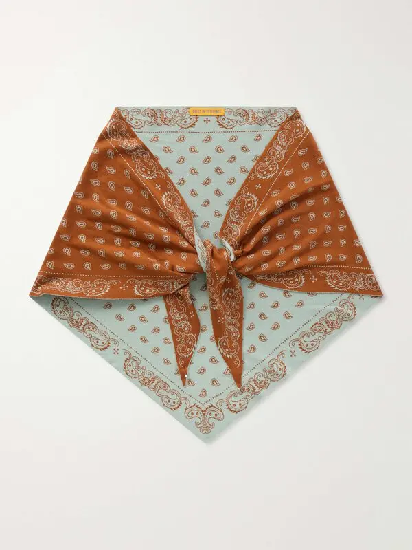Guest In Residence The Wild Rag Cotton And Silk-blend Jacquard Scarf - Sage Green