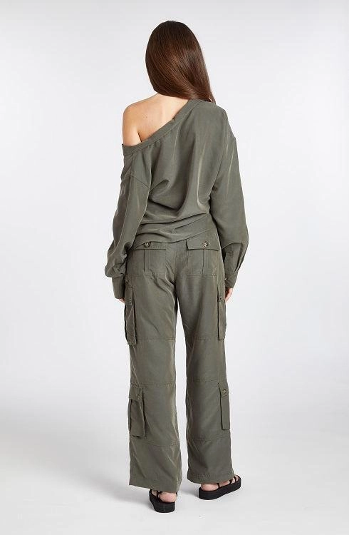 Sab Studio One Shoulder Asymmetric Button Up
