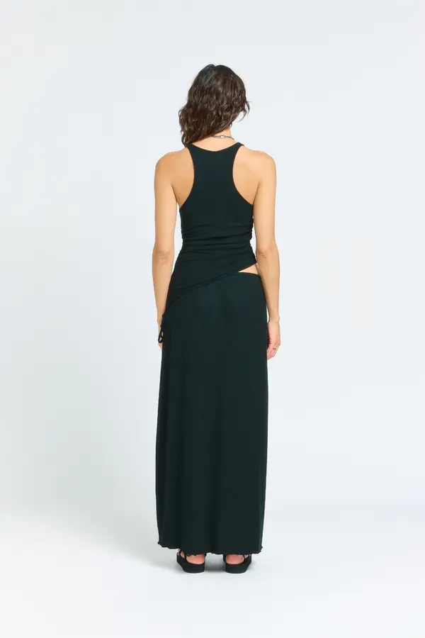 Sab Studio Asymmetric Ruched Racerback Tank Top