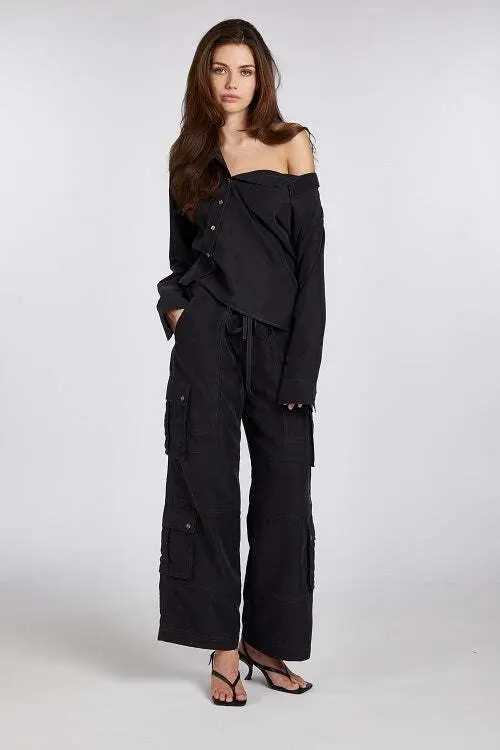 Sab Studio One Shoulder Asymmetric Button Up