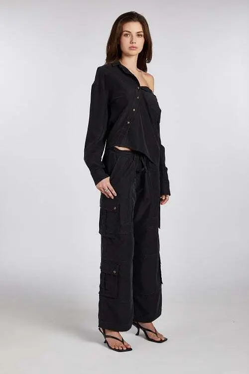 Sab Studio One Shoulder Asymmetric Button Up