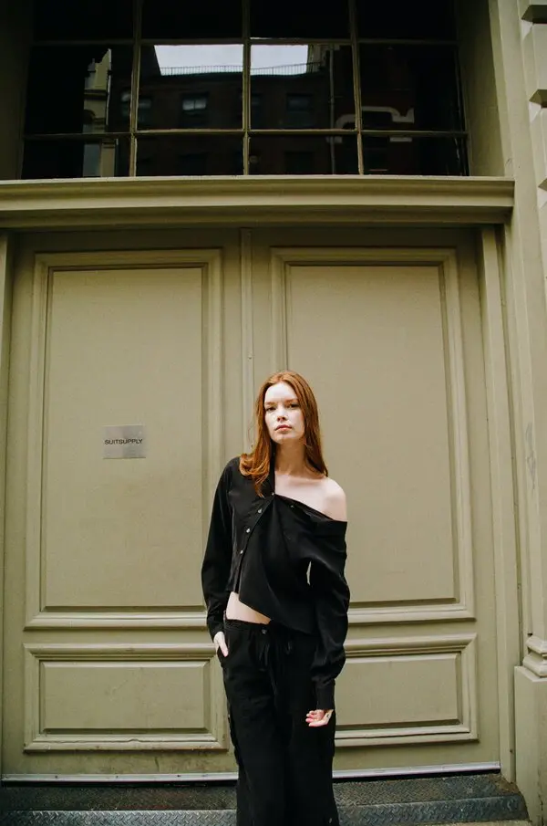 Sab Studio One Shoulder Asymmetric Button Up