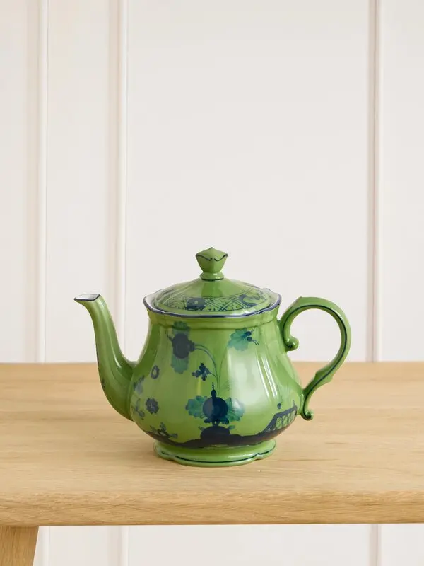 GINORI 1735 Oriente Italiano Ceramic Teapot - Green