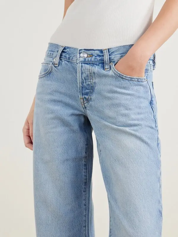 FRAME Gray Low-rise Wide-leg Jeans