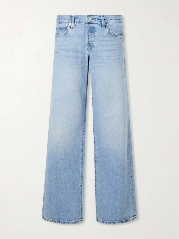FRAME The Gray Low-rise Wide-leg Jeans - Light Denim