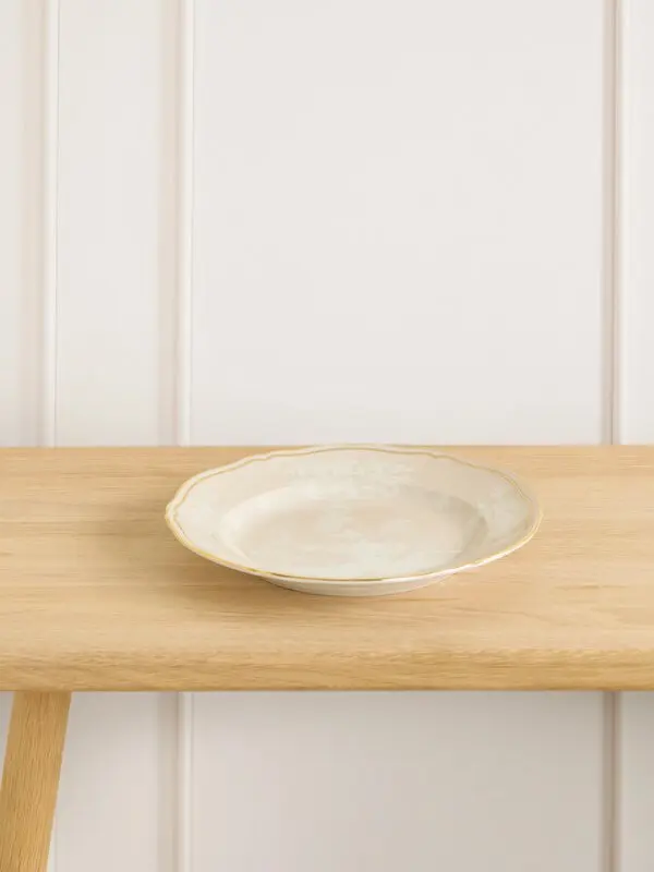 GINORI 1735 Oriente Italiano Gold-plated Porcelain Dessert Plate - Neutrals