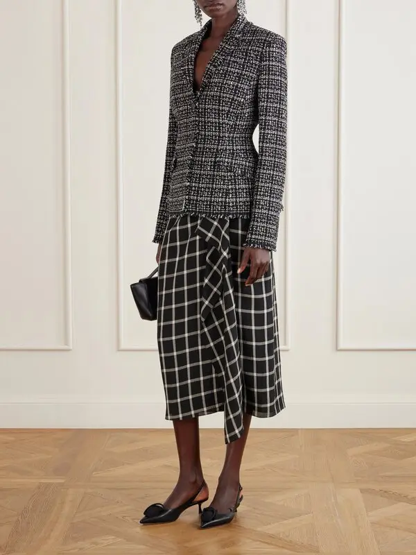 Erdem Fitted Single-breasted Tweed Blazer