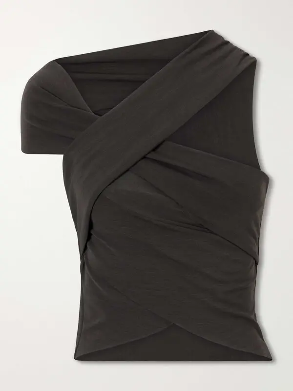 CORTANA Myia Asymmetrical Crepe Blouse