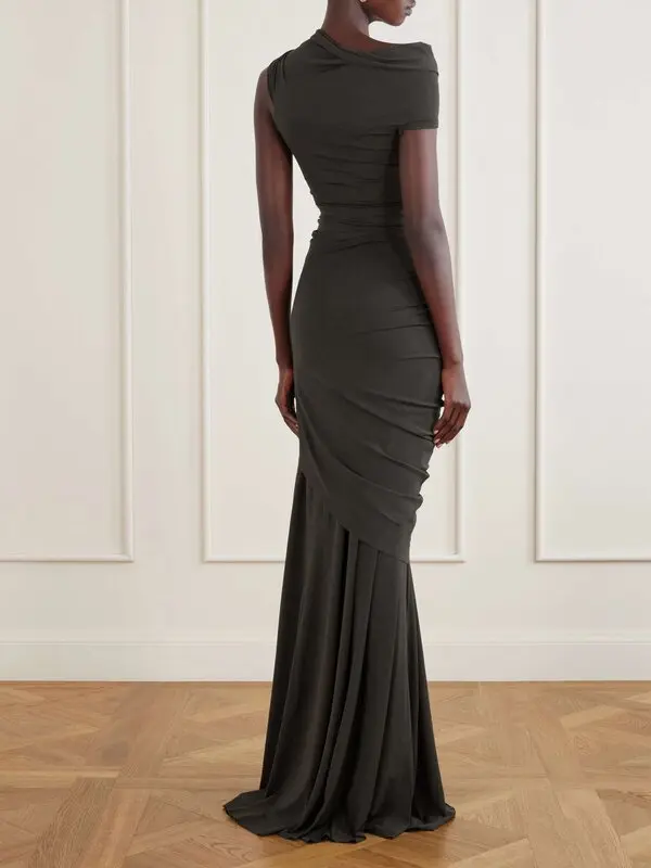 CORTANA Myia Crepe Maxi Skirt - Dark Green