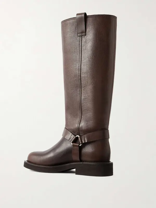 Brunello Cucinelli Bead-embellished Leather Biker Boots