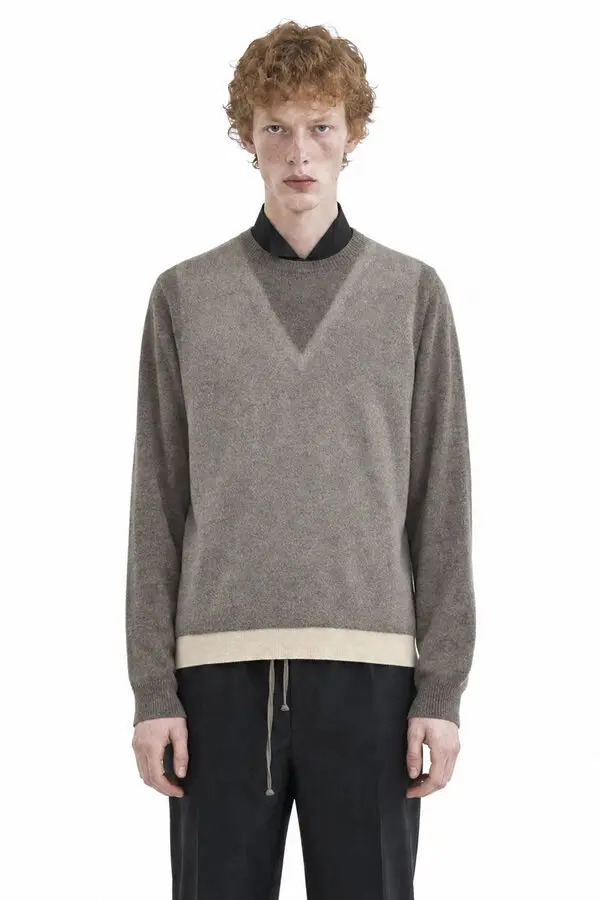 MAISON MARGIELA Fused Knit Wool Crewneck Sweater