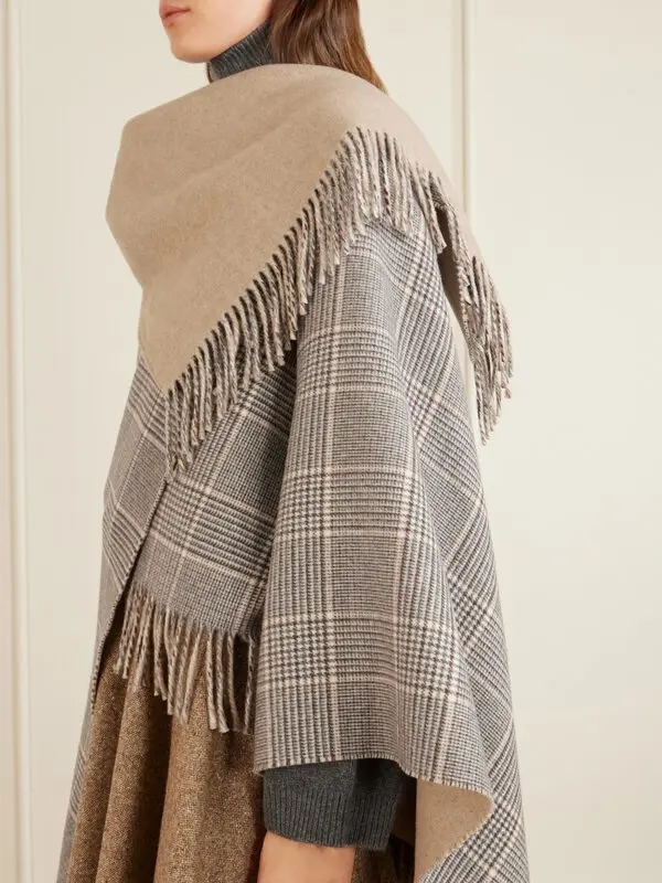 Brunello Cucinelli Checked Cashmere Wrap