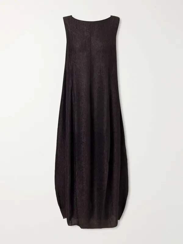 CORTANA Anhelo Crinkled Silk-chiffon Maxi Dress - Black