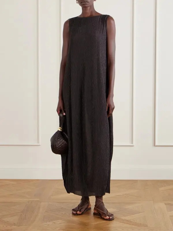 CORTANA Anhelo Crinkled Silk-chiffon Maxi Dress
