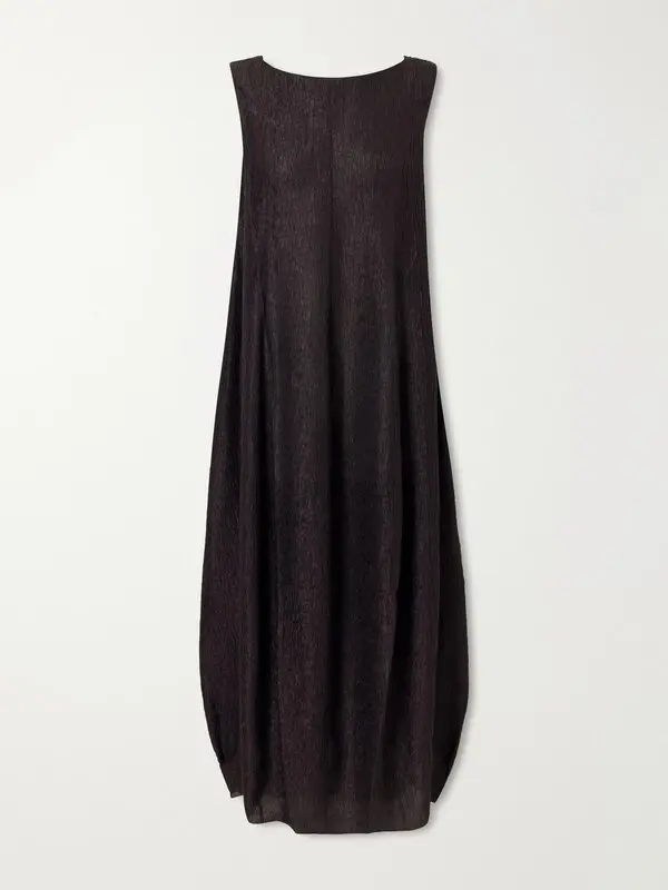 CORTANA Anhelo Crinkled Silk-chiffon Maxi Dress - Black