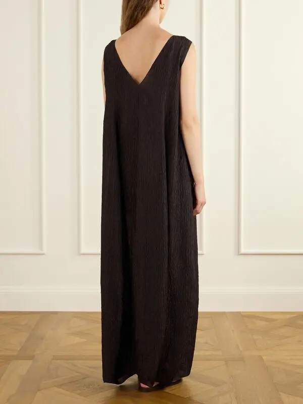 CORTANA Anhelo Crinkled Silk-chiffon Maxi Dress