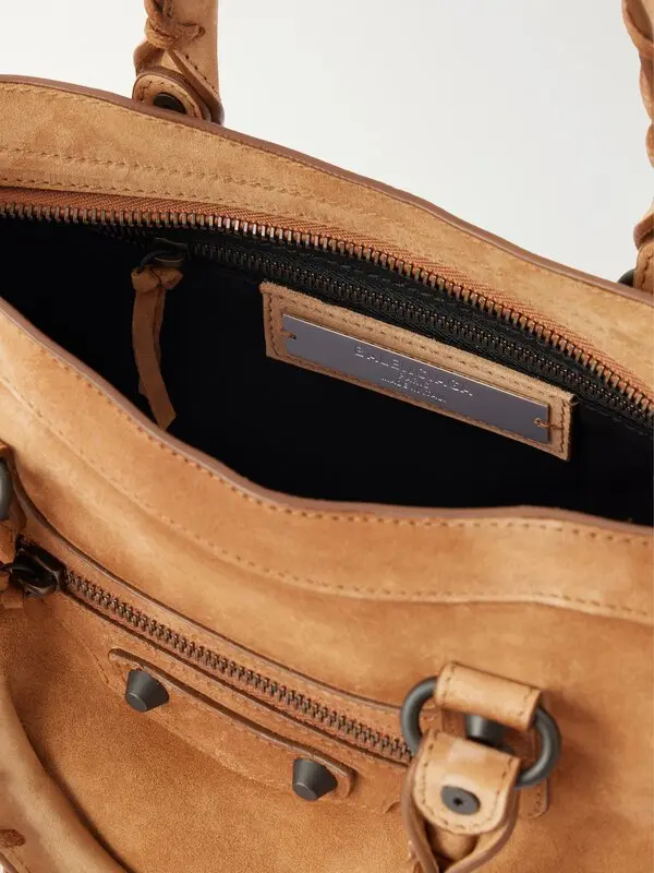 Balenciaga Le City Small Fringed Suede Shoulder Bag