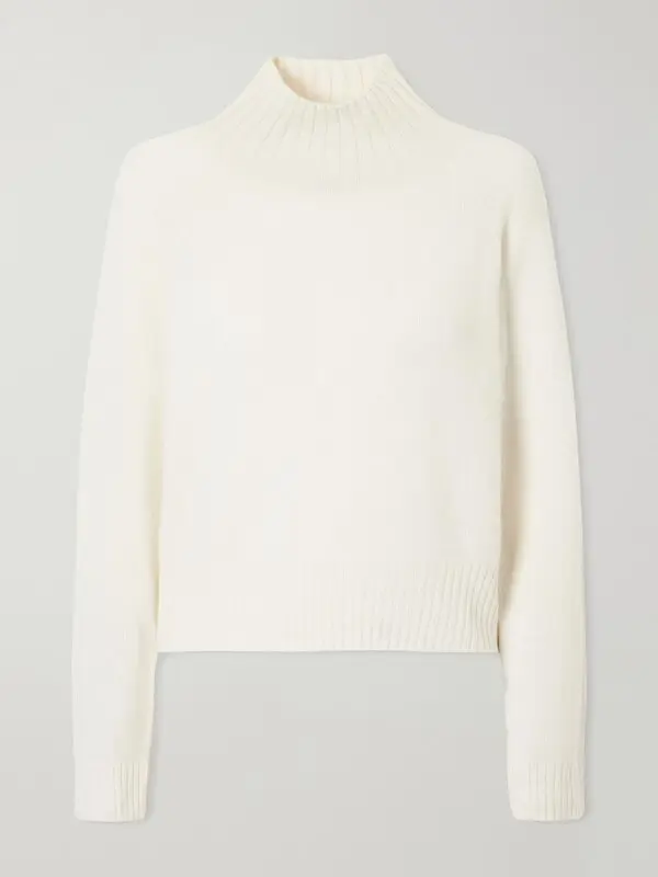 ALLUDE Mock Neck Cashmere Sweater