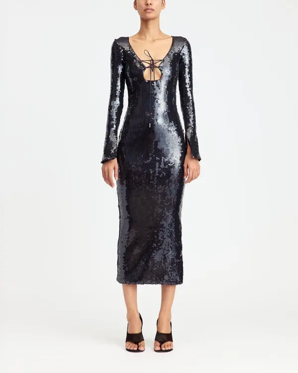 16Arlington Solaria Midi Dress - Brown