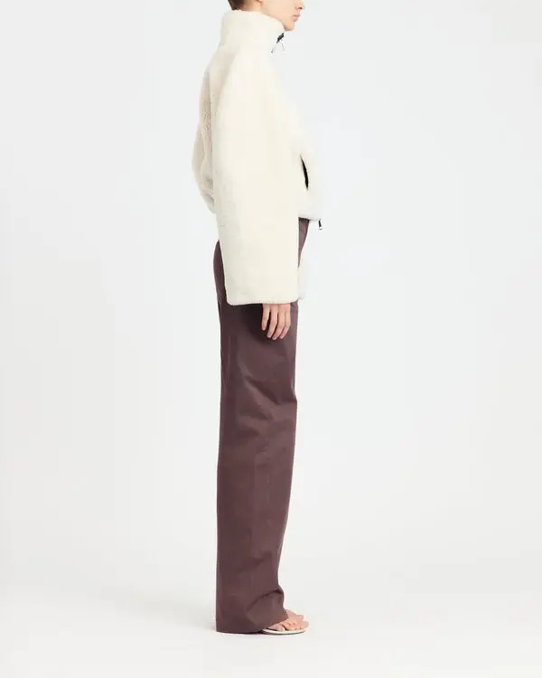 16Arlington Nofre Cropped Teddy Jacket - Beige
