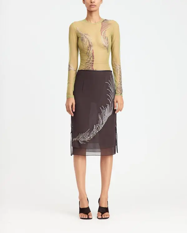 16Arlington Darwin Top With Crystal Appliqu - Green