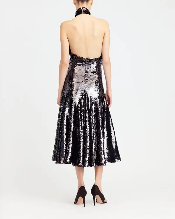16Arlington Mika Sequin Midi Dress - Brown