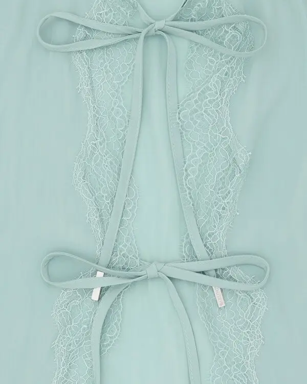 16Arlington Filipa Crinkled Satin Cardigan - Pale Green