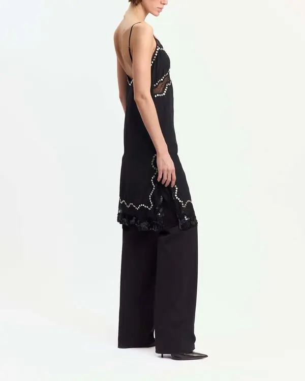16Arlington Inge Midi Dress With Scalloped Lace And Rivet Embellishments