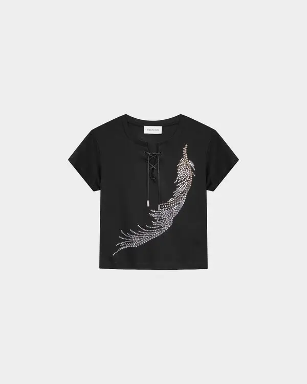 16Arlington Serin T-shirt With Hotfix - Black