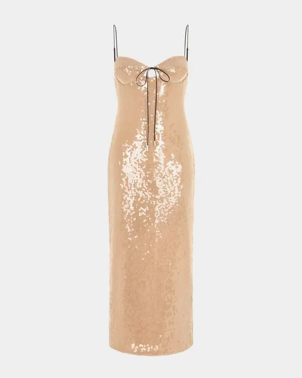 16Arlington Che Midi Dress - Nude