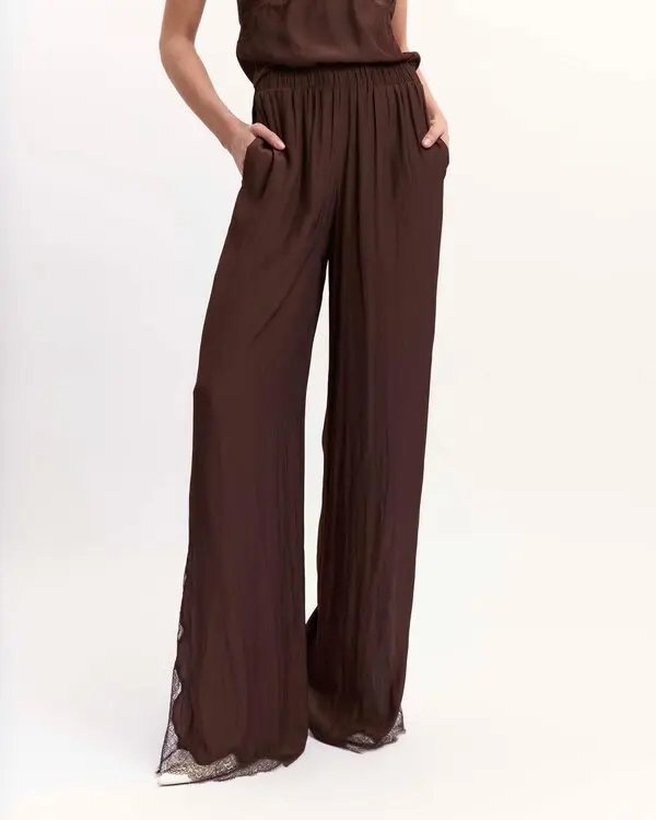 16Arlington Ricci Wide-leg Trousers With Lace Hem