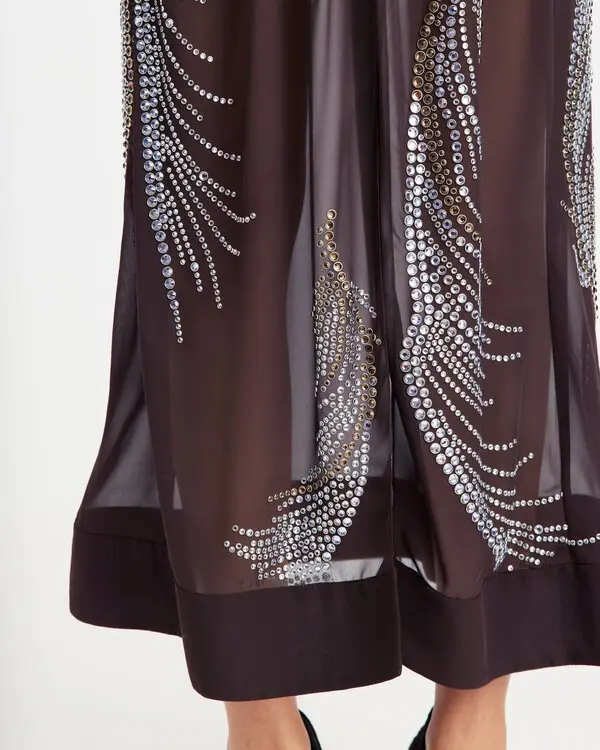 16Arlington Silas Midi Dress With Feather Crystal Embellishments