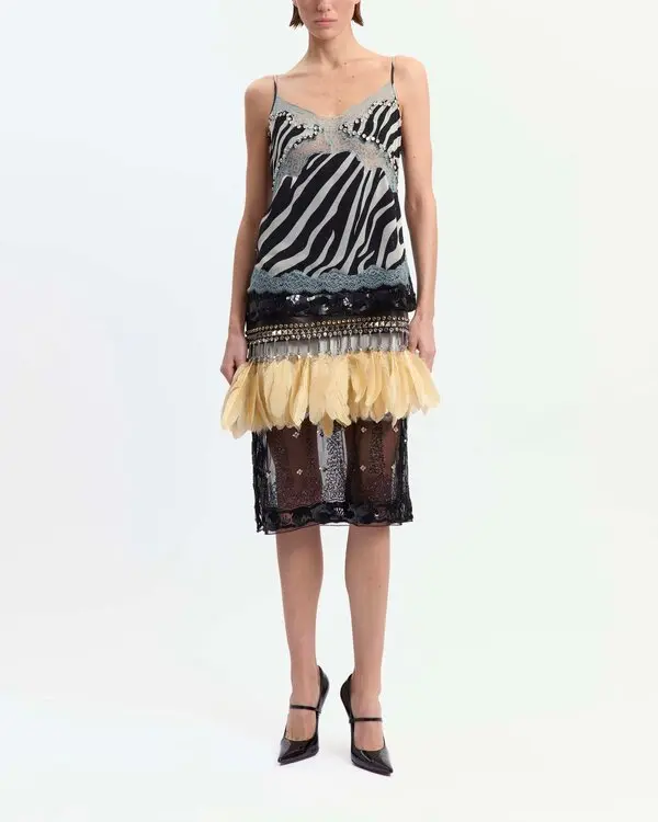 16Arlington Benedetta Midi Dress With Print And Crystal Embellishments