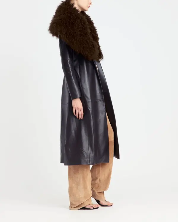 16Arlington Luisa Coat With Mongolian Shearling Collar