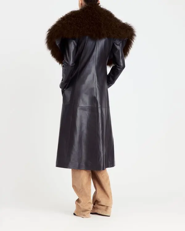 16Arlington Luisa Coat With Mongolian Shearling Collar