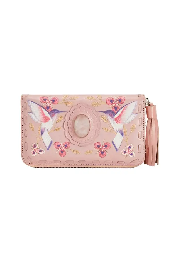 JODI LEE Monterey Hummingbird Wallet Blush