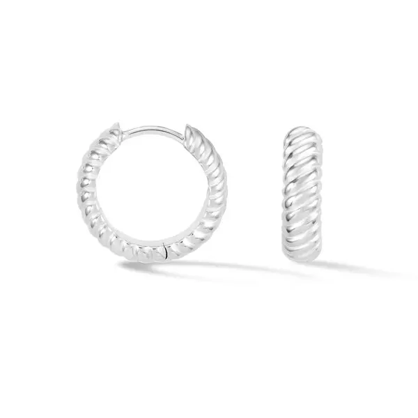 DOWER & HALL Medium Twist Huggie Hoops In Sterling With Vermeil - Silver