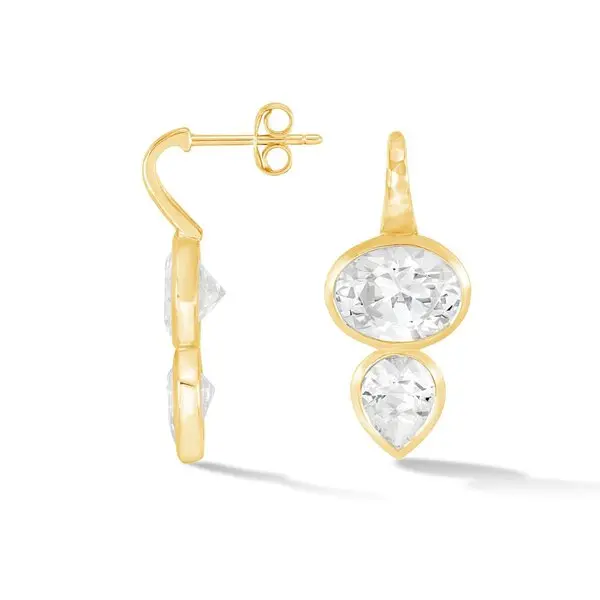 DOWER & HALL White Topaz Tutti Frutti Earrings - Gold