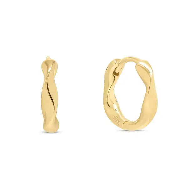 ESTERAH Twist Huggie Hoops