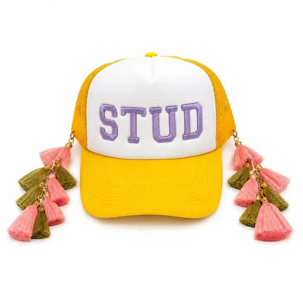 JULIA CLANCEY Stud Lilac Chacha Trucker Cap - Yellow