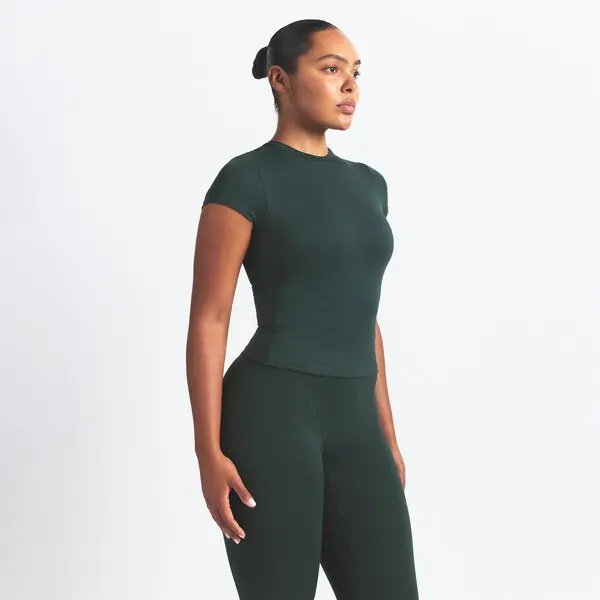SKIMS Padded Baby T Shirt | Green | Medium | Nike Matte