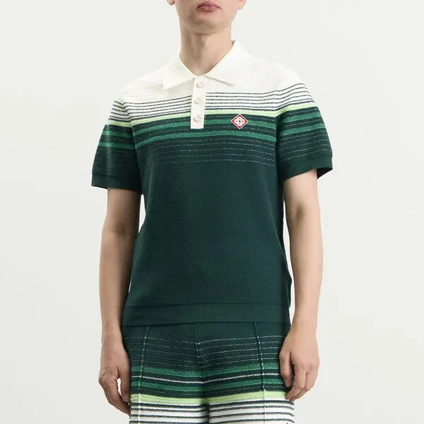 Casablanca Boucle Stripe Polo Shirt